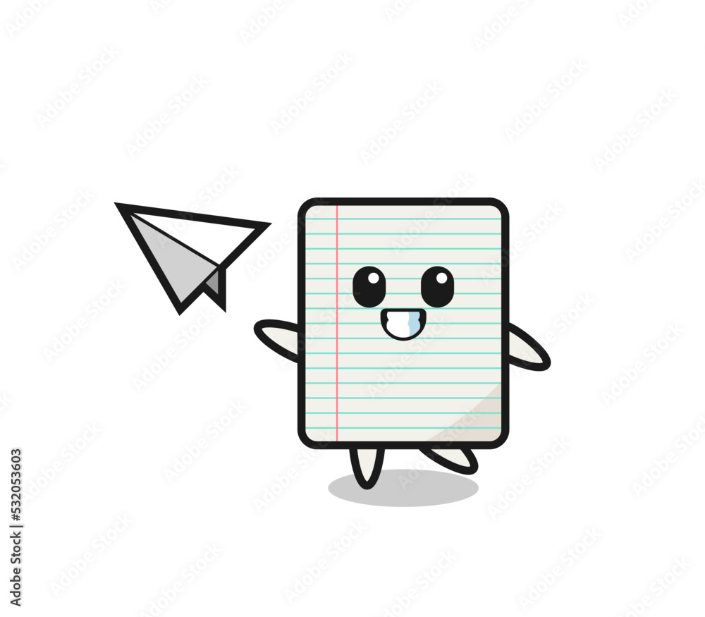 paper cartoon character throwing paper airplane Stock Vector | Adobe Stock
