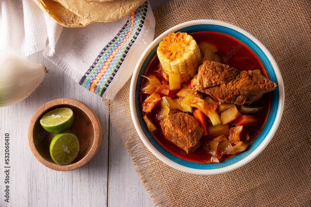 Mole de Olla. It is a balanced one pot meal, typical dish of the ...