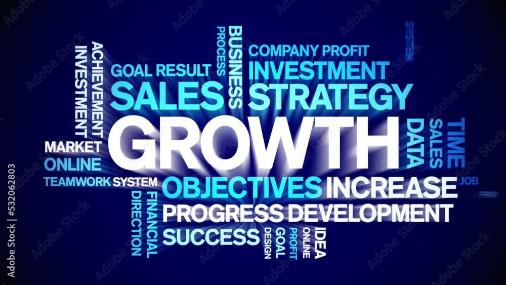 Growth animated tag word cloud;text design animation kinetic typography ...