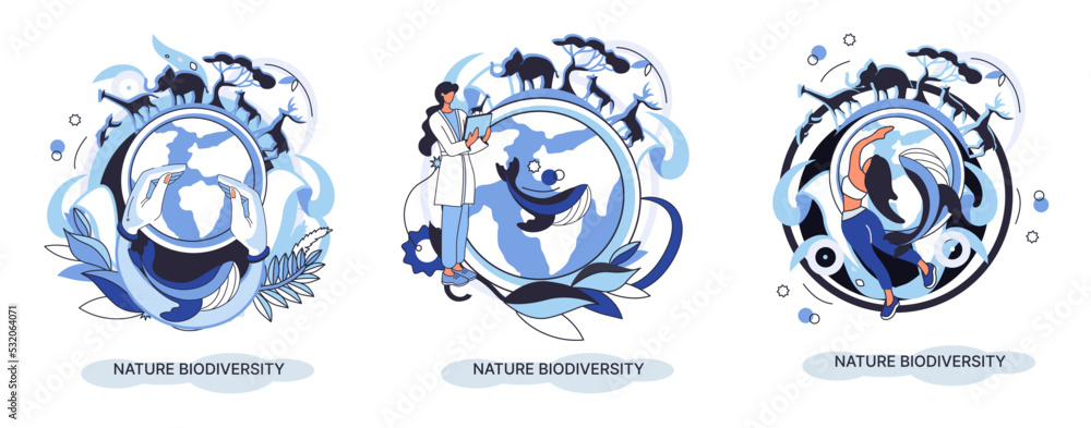 Biodiversity in nature as environment variety of life on Earth planet ...