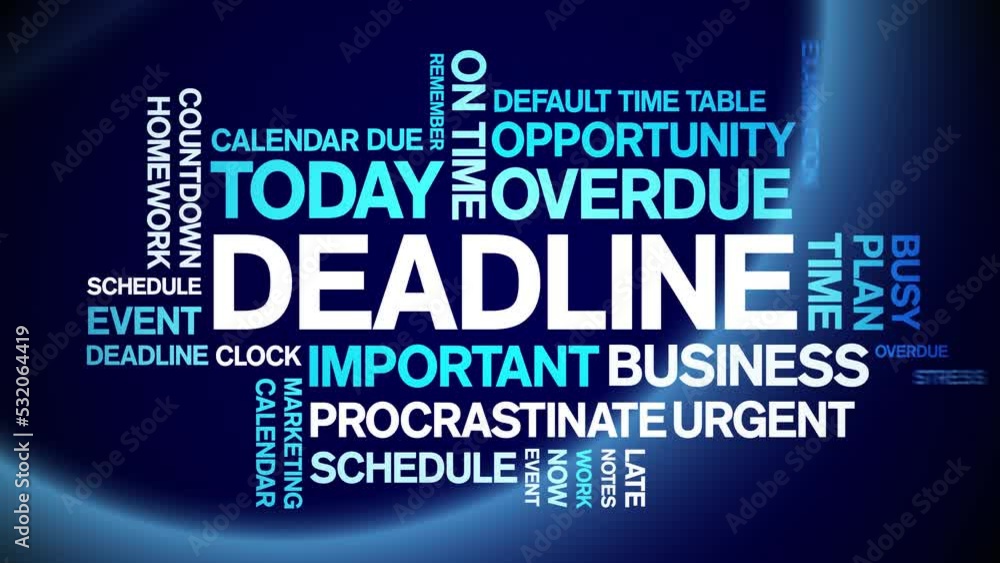 Deadline animated tag word cloud;text design animation kinetic ...