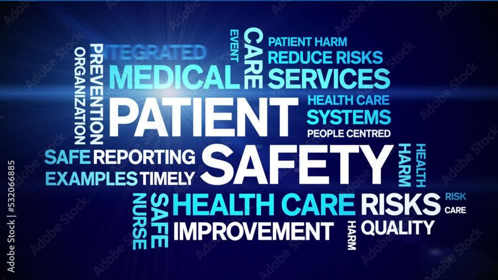 Patient Safety animated tag word cloud;text design animation kinetic ...