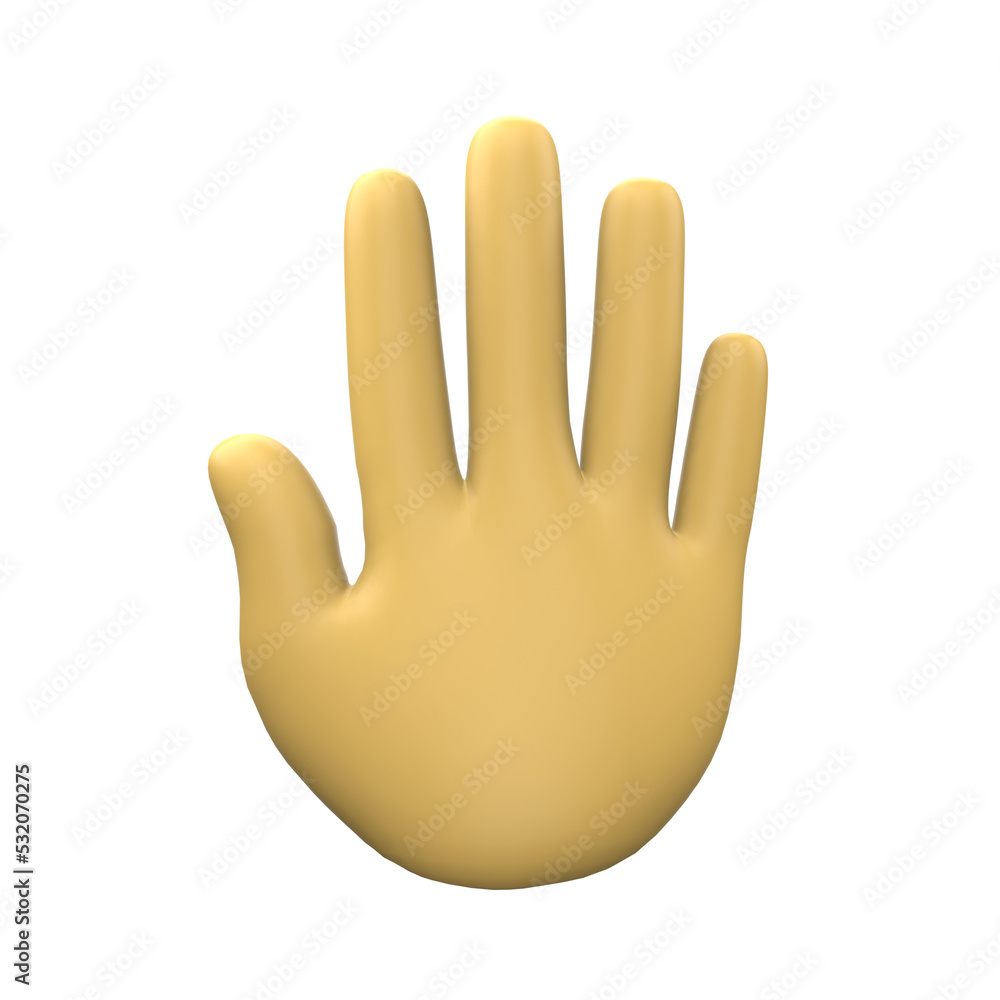 3D Illustration of hand sign emoticon on Transparent PNG Background. 3D ...