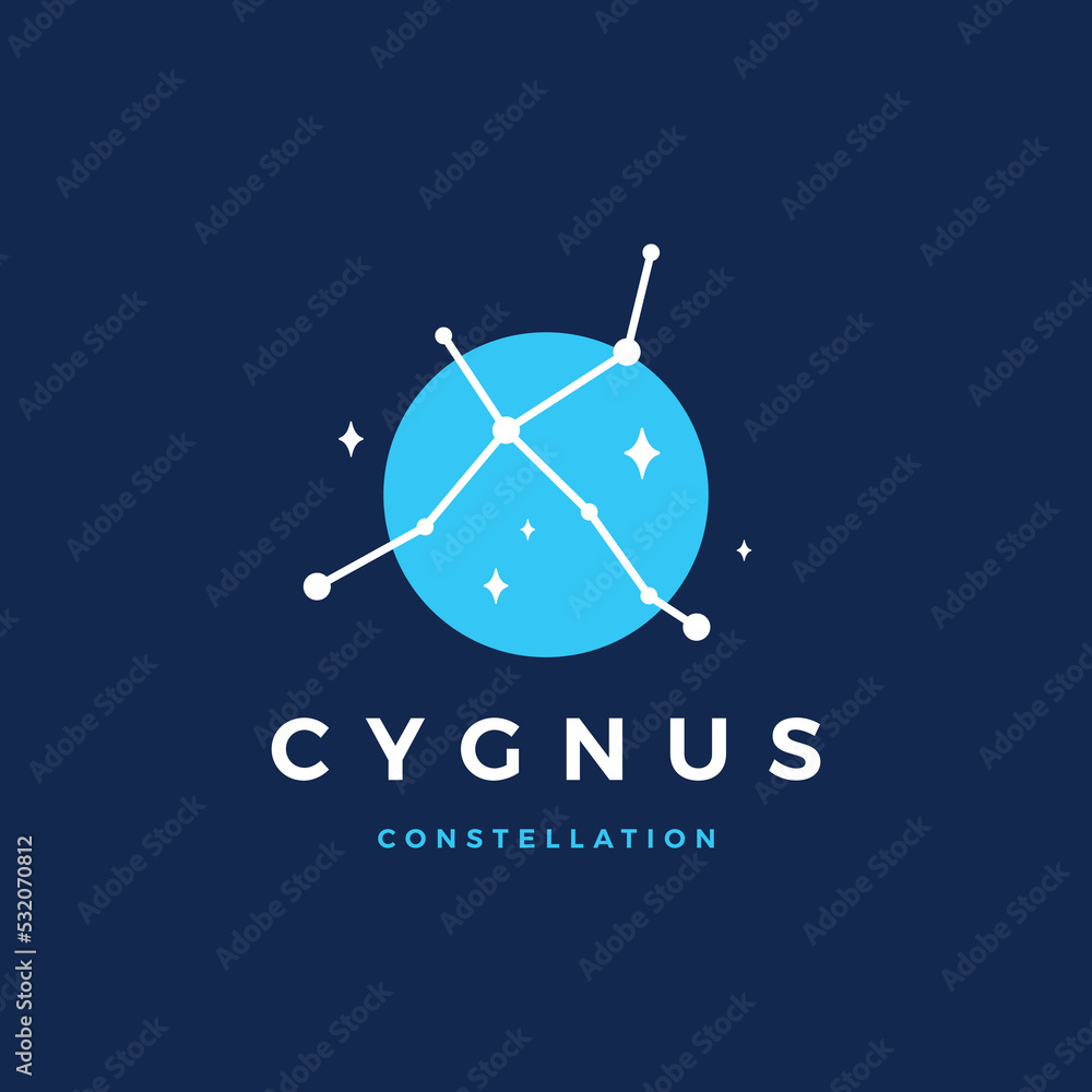 Cygnus Star Constellation The Swan Logo Vector Icon Illustration Stock ...