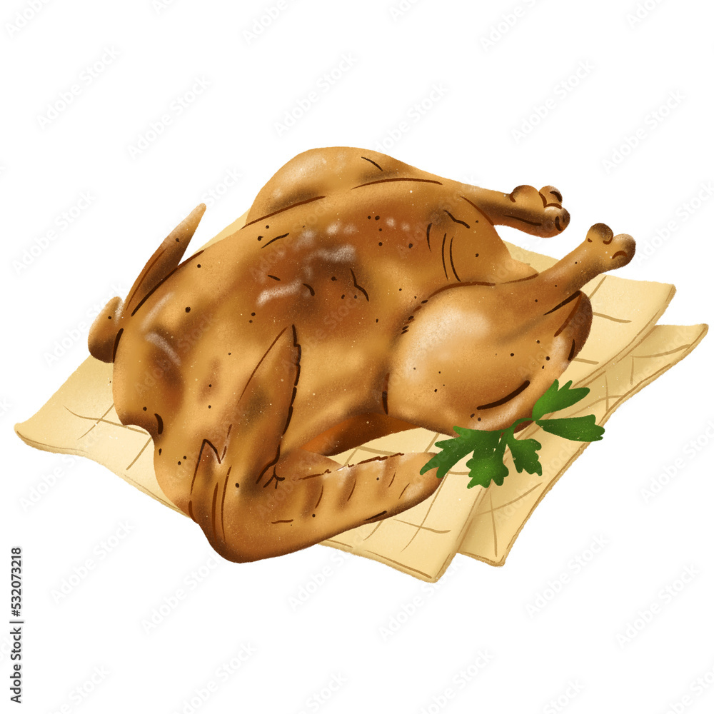 Roast Turkey Thanksgiving Dinner PNG Clipart Illustration Stock ...