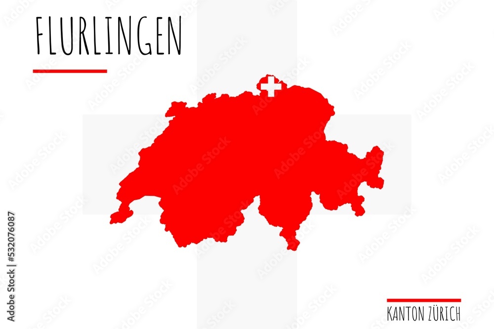 Flurlingen: Illustration einer Markierung der Stadt Flurlingen in den ...