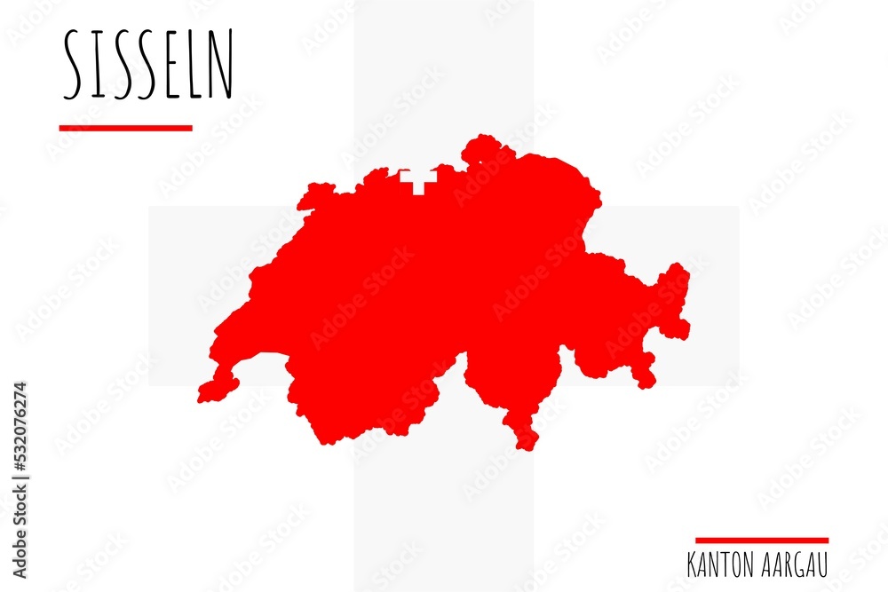 Sisseln: Illustration einer Markierung der Stadt Sisseln in den ...
