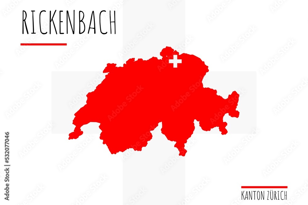 Rickenbach: Illustration einer Markierung der Stadt Rickenbach in den ...