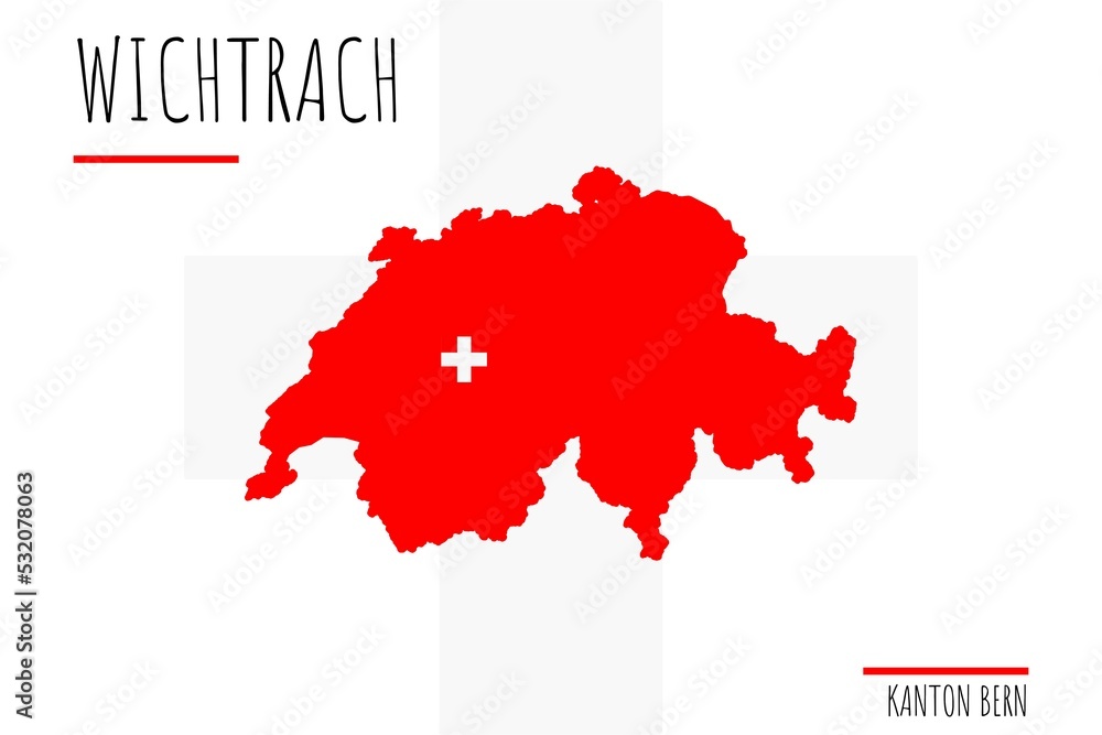 Wichtrach: Illustration einer Markierung der Stadt Wichtrach in den ...