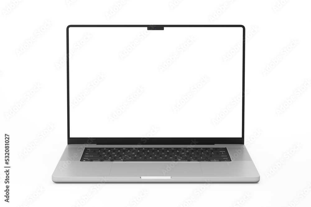 single modern pro laptop notebook with 16 inch screen display realistic ...