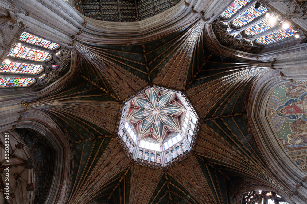 ELY, CAMBRIDGESHIRE, UK - SEPTEMBER 12 2022: Interior of Ely Cathedral ...