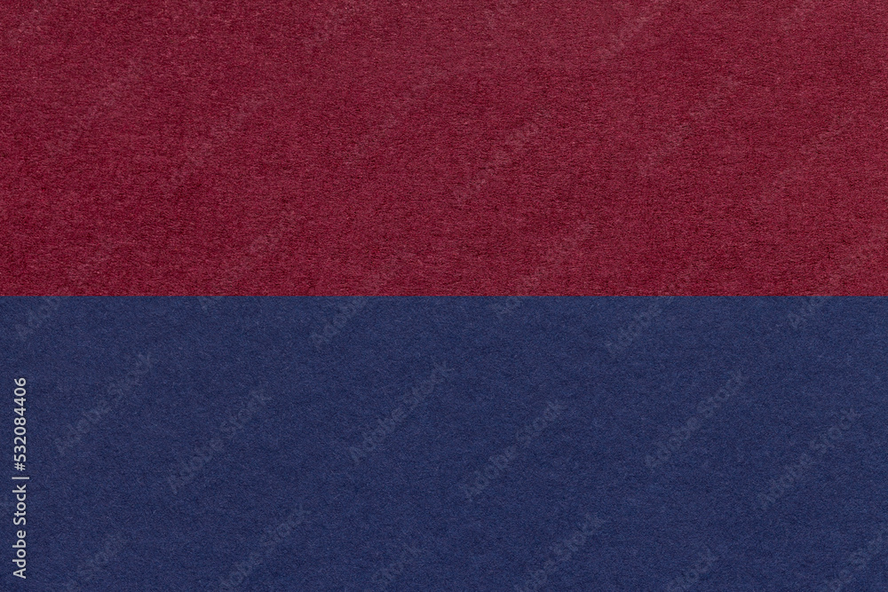 Texture of craft navy blue and dark red paper background, half two ...