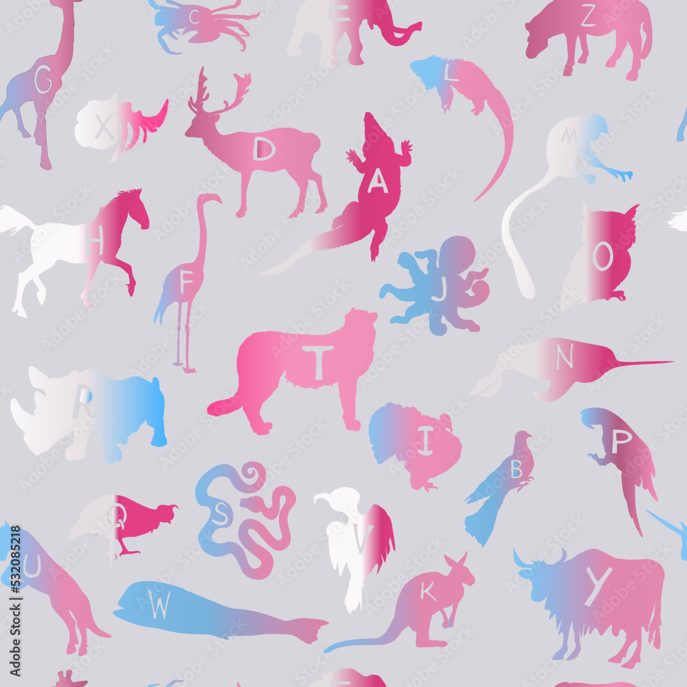 Conceptual silhouette of an animal with text inside. Animal with text ...