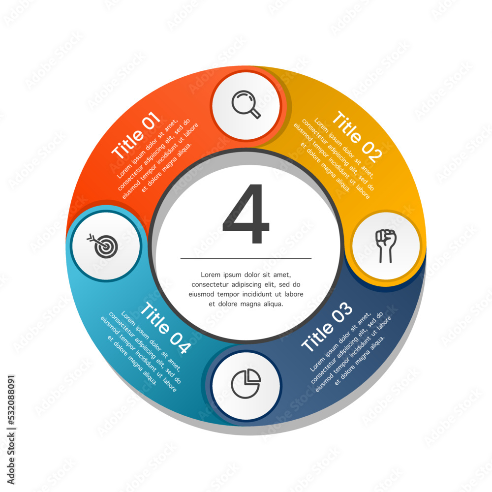 4 options infographic process for presentations and business Stock ...