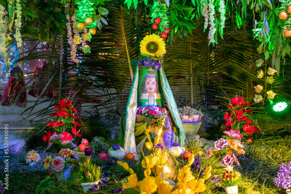 Tirupati, India 17th August 2022: Beautifully decorated Shivling on ...