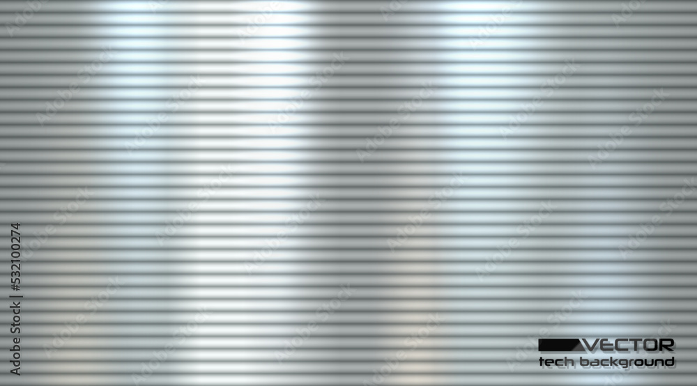 Silver shiny metal horizontal straight line background. Stainless steel ...
