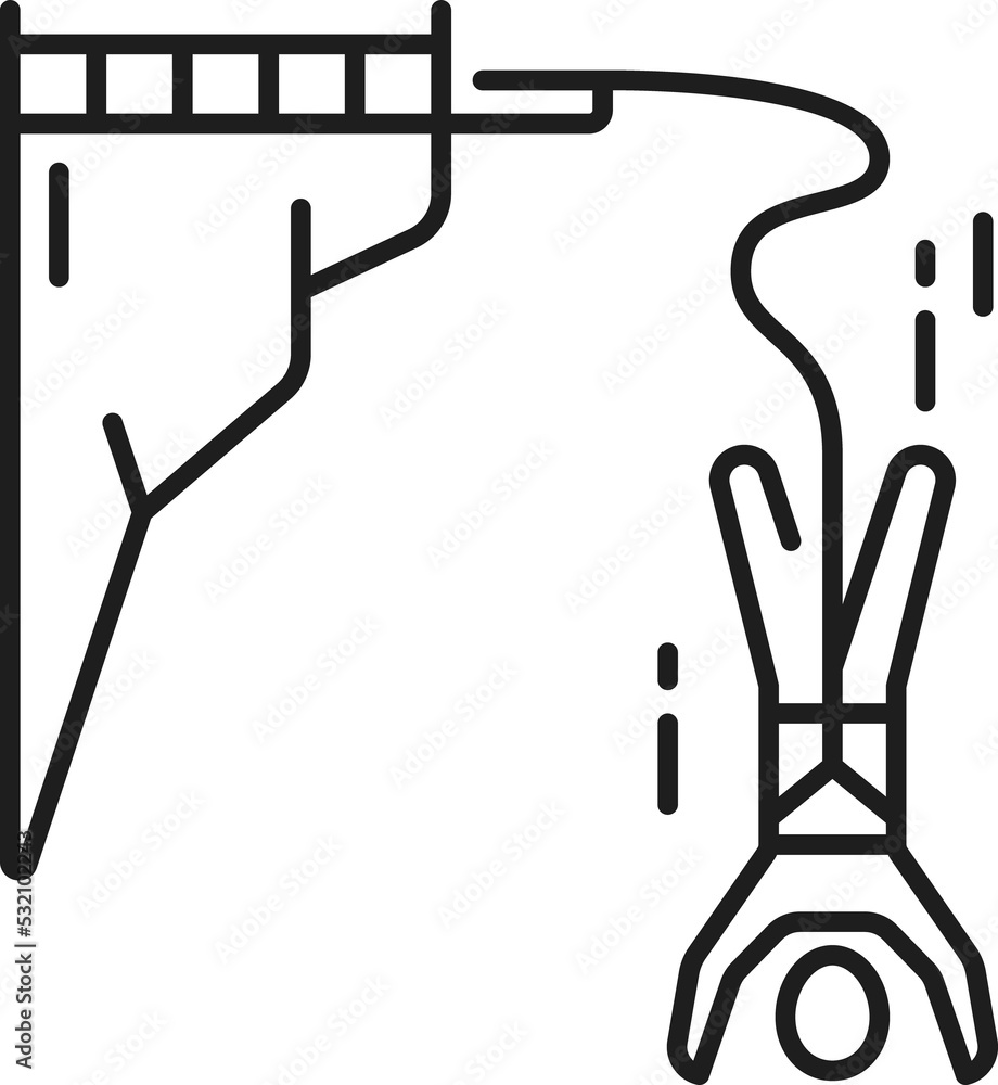 Bungee jumps, person jumps from bridge on rope Stock Illustration ...