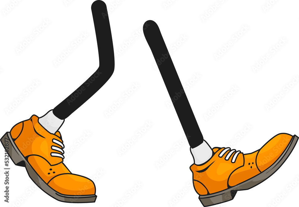 Cartoon walking legs, isolated vector stick feet Stock Illustration ...