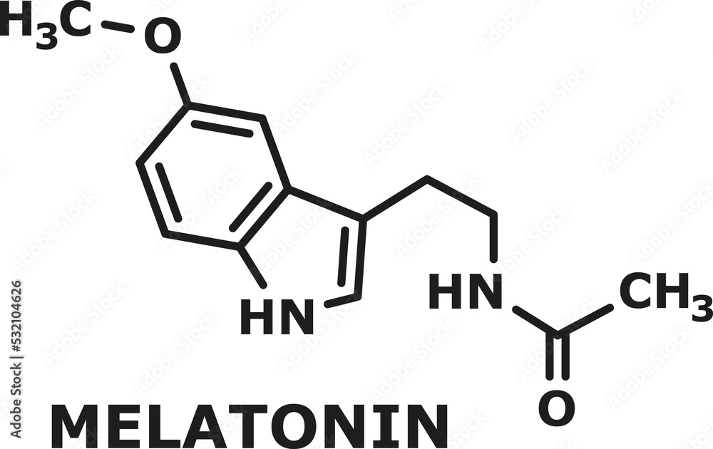 Melatonin structural chemical hormone formula icon Stock Illustration | Adobe Stock