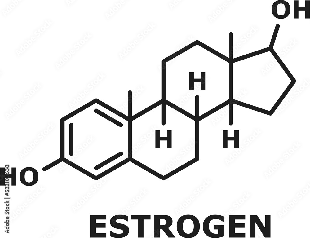 Estrogen structural chemical formula hormone sign Stock Illustration ...