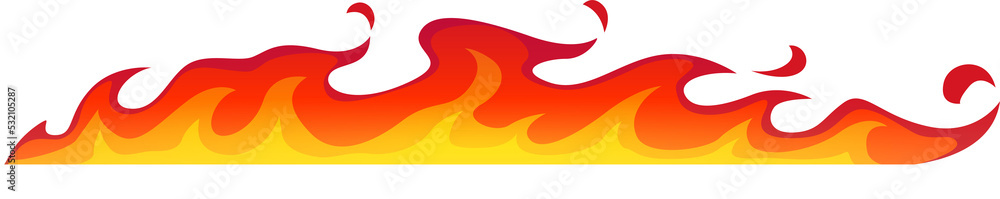 Fire flame burning cartoon line frame border sign Stock Illustration ...