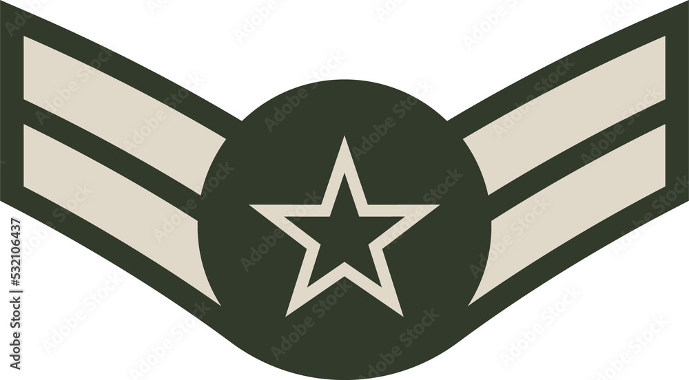 Airman, air forces military sergeant rank insignia Stock Illustration ...