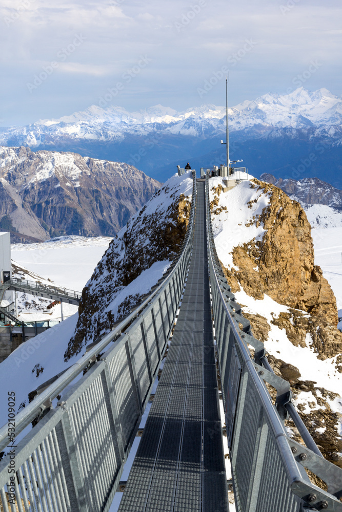 Peak Walk at Glacier 3000 in Switzerland. It is the world's first ...