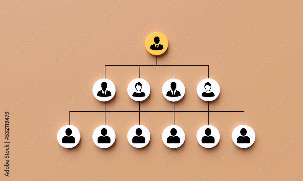 Human icon on square cube with line connecting position diagram ...