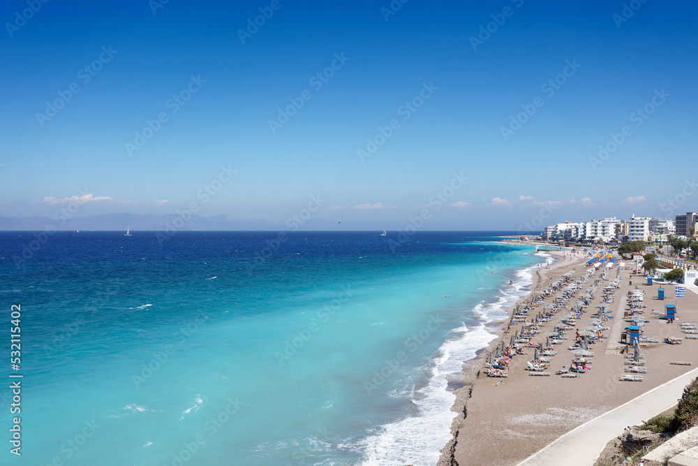 Grecja, błękitne morze na wyspie Rodos Stock Photo | Adobe Stock
