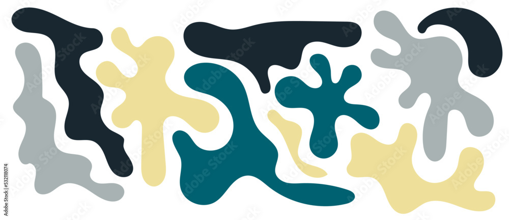 Bloho Color Irregular Blob Set Of Abstract Organic Shapes Abstract Irregular Random Blobs