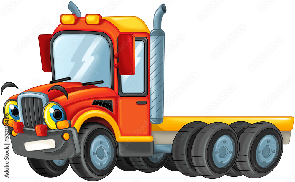 cartoon funny cargo truck isolated illustration for children Stock ...