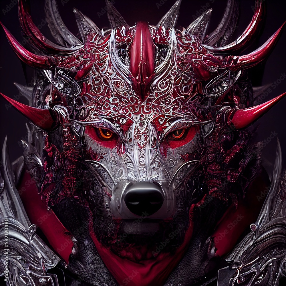 Bear portrait wearing a knight armor 3D design. Animal in a medieval ...