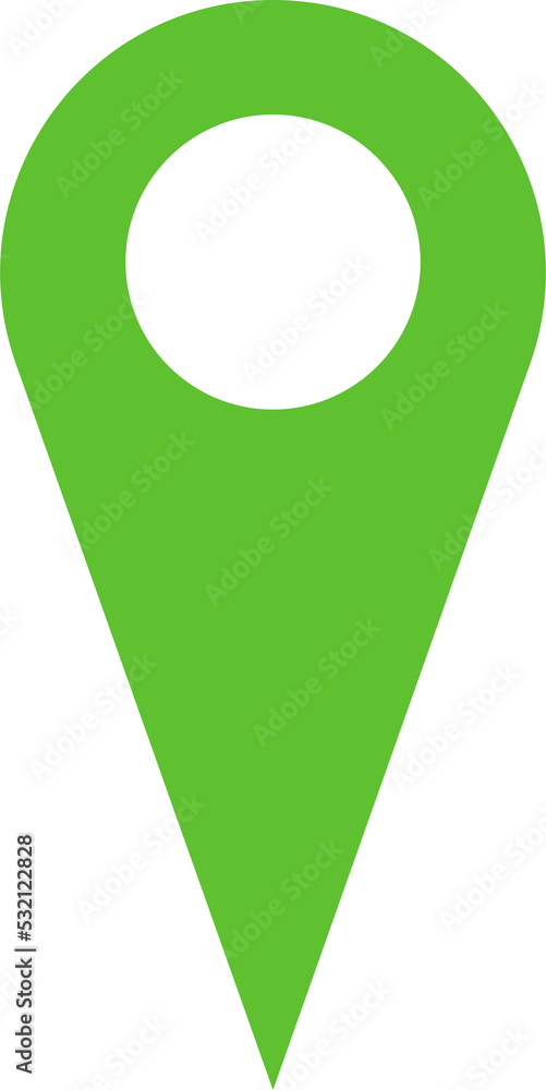Green filled location pin icon. Map symbol, home sign. Flat design ...