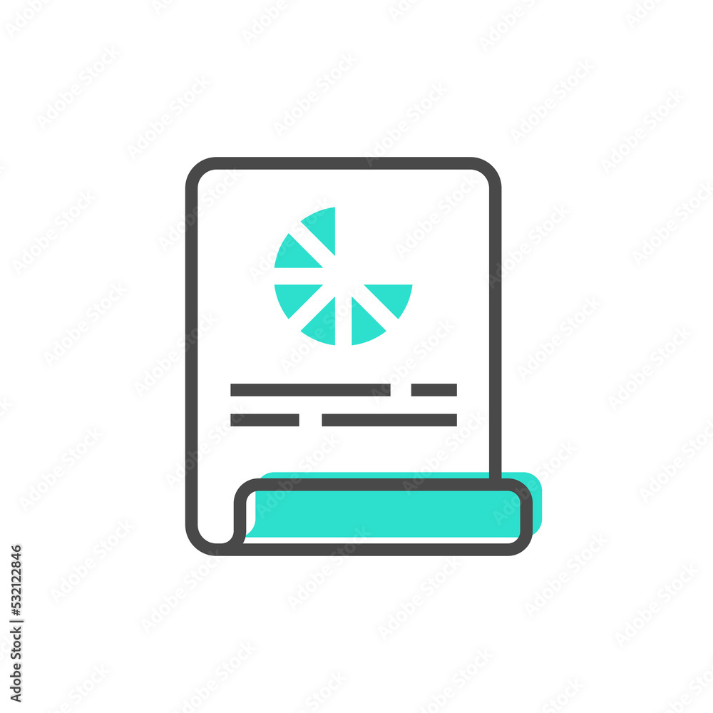 Big Data Linear Icon With Chart Sign Network Cloud Service Global Data Safety And Interactive