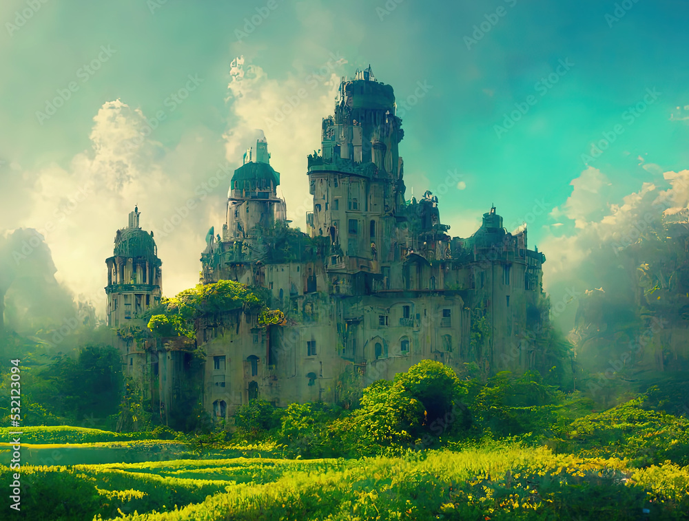 Immortal Legendary Majestic Medieval Ancient Royal Castles. Fantasy ...