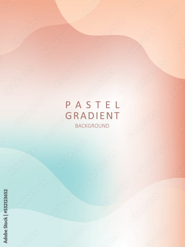 Abstract background design with pastel color gradients and wave shapes ...