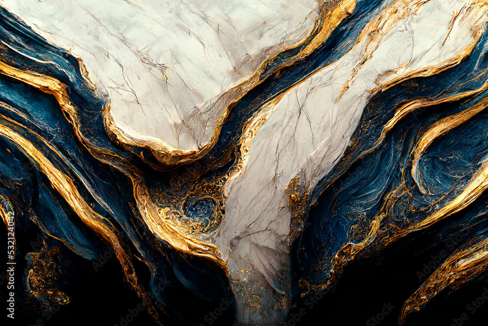 Luxury marble texture background white, blue and gold. Natural stone ...