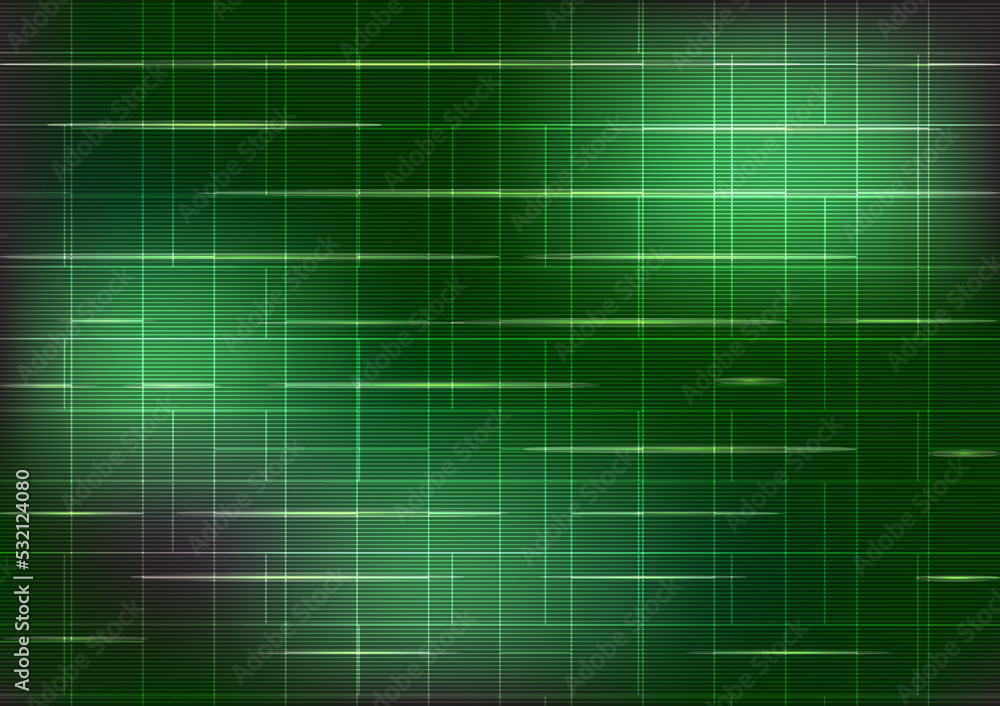 green background. Green circuit board chip lines tech background ...