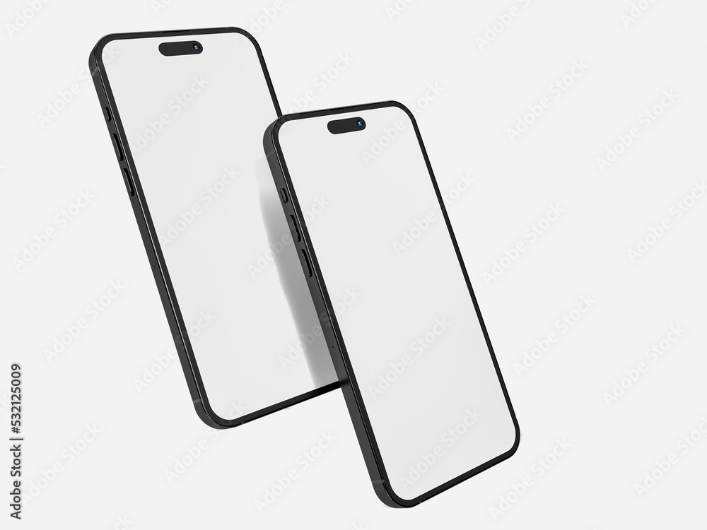 Realistic Smartphone display, device screen Template for infographics ...