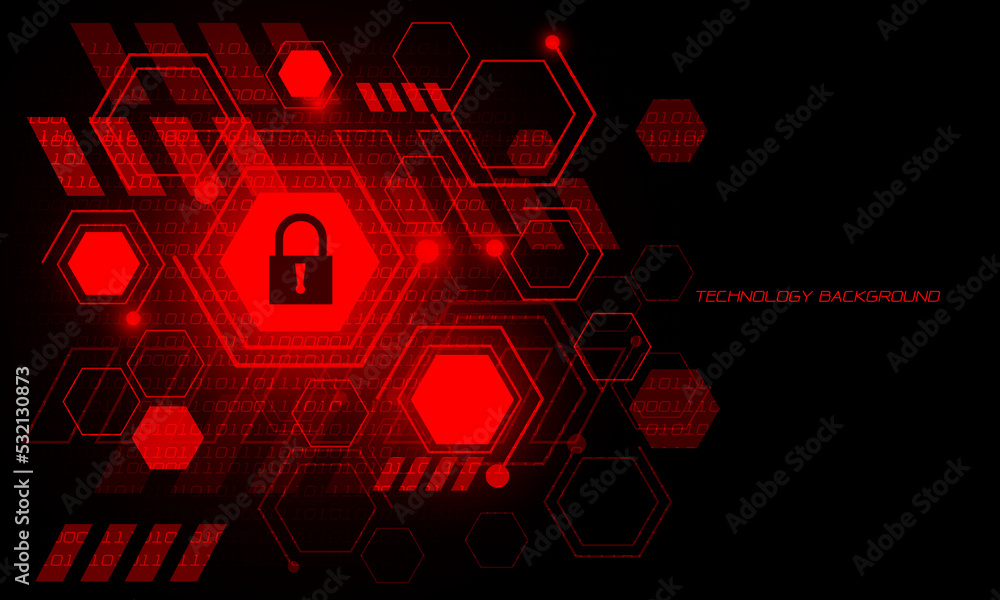 Abstract red technology cyber security circuit line power light ...