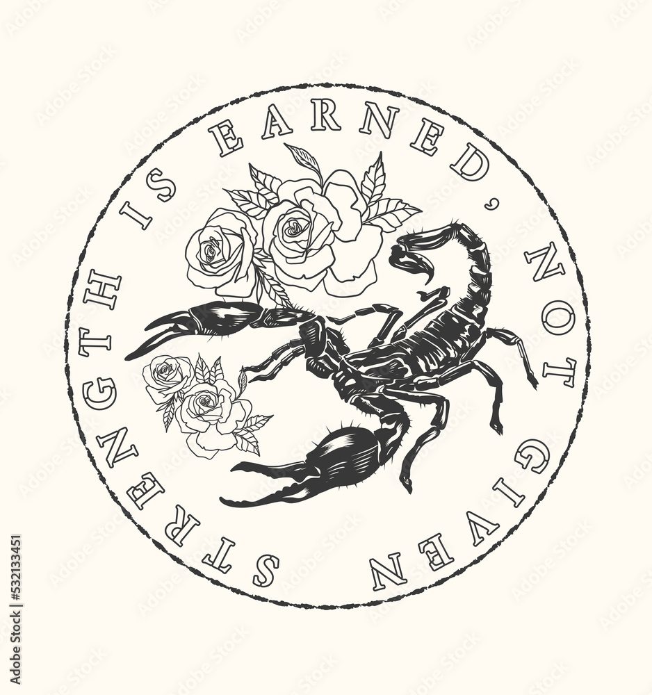 vintage scorpion logo with circular lettering. can be used for logos ...