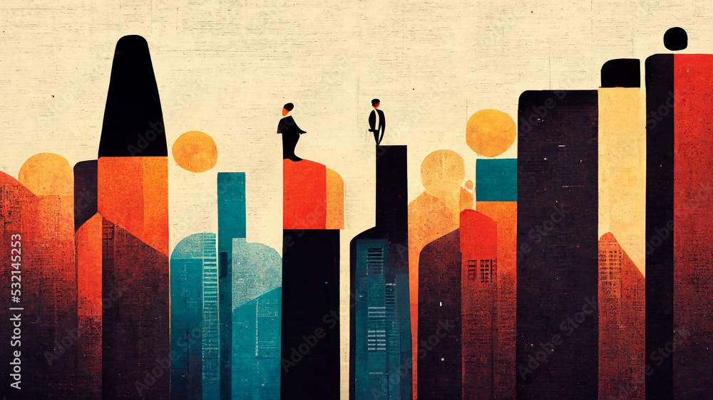 Aspiration career and ambitious illustration concept. colorful and ...