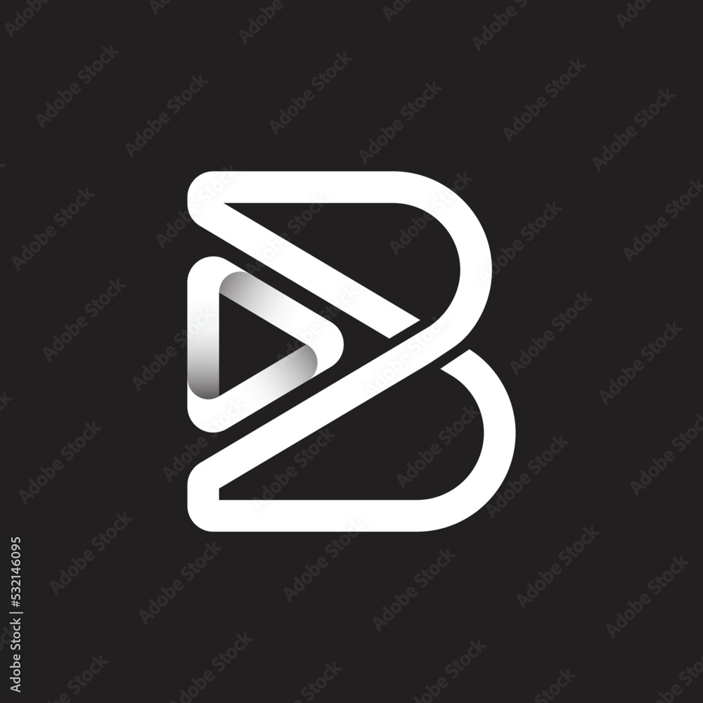 b letter logo - play logo - b letter with play logo - B letter logo ...