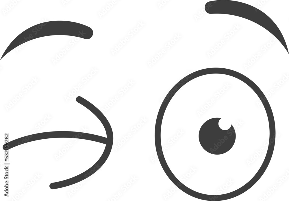 Cartoon winking Eyes. Vector illustration Stock Vector | Adobe Stock