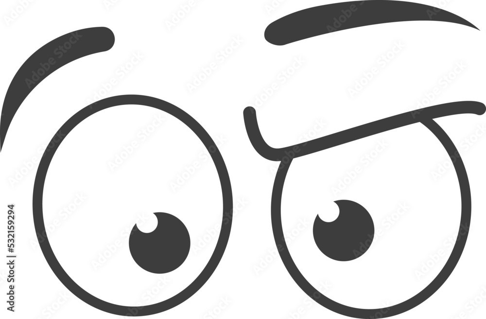 Cartoon indignant Eyes. Vector illustration Stock Vector | Adobe Stock