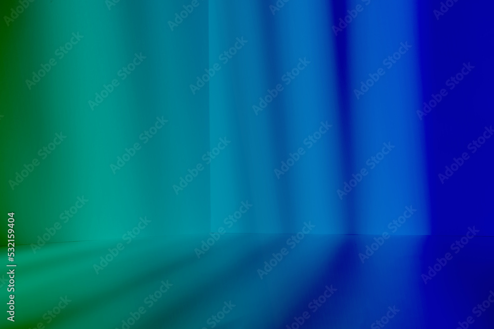 Abstract blue studio background for product presentation. Empty room ...