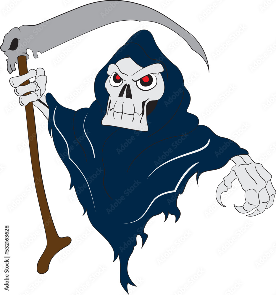 Vector cartoon of death skeleton Stock Vector | Adobe Stock