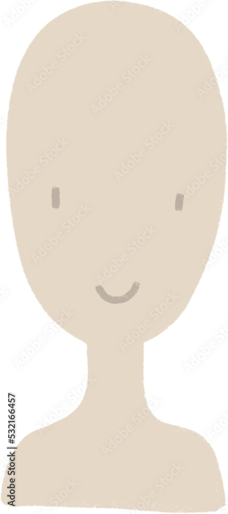 Bold head, gender neutral cartoon character face clipart. Young face ...