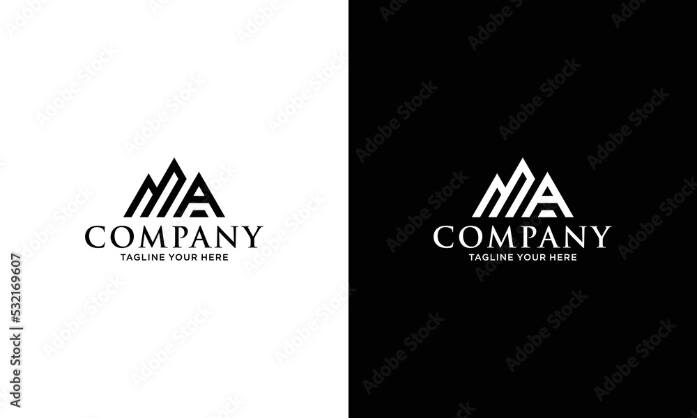 Letter MA Logo Symbol. Initial Monogram Logo. Vector logo for business ...