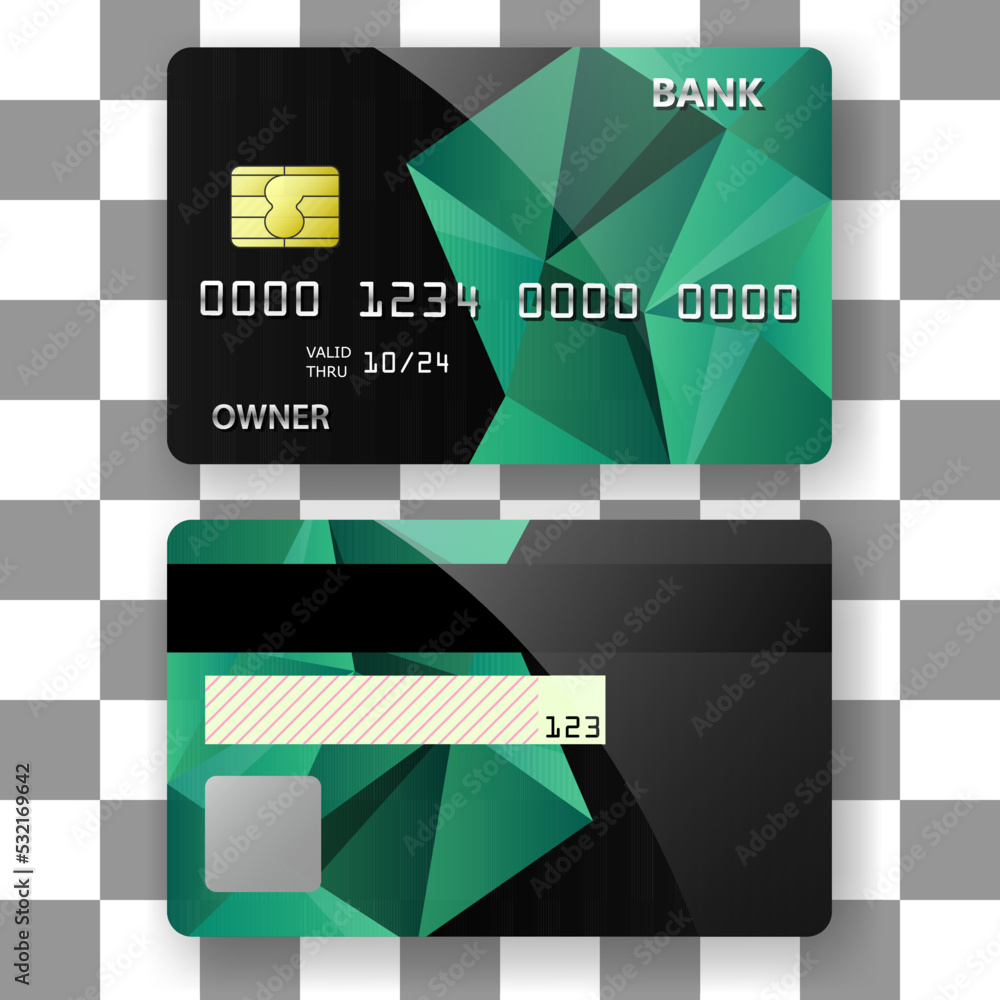 banking card template background green diamonds texture Stock Vector ...